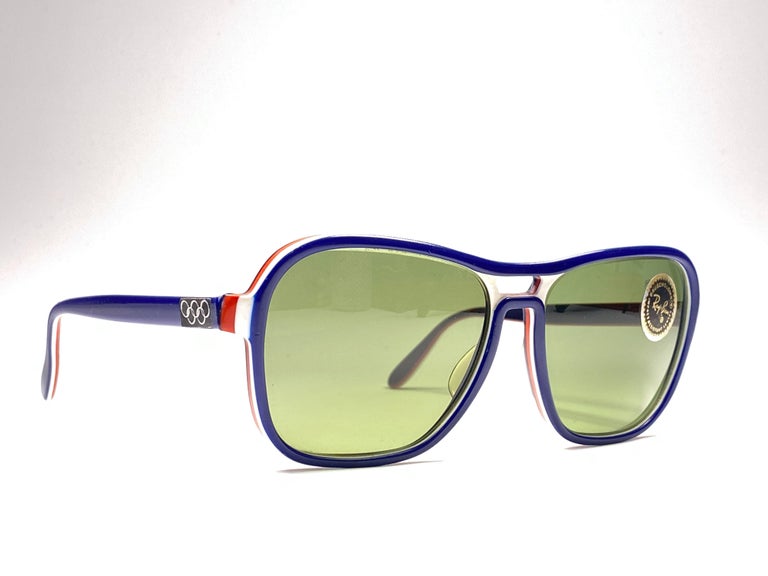 Ray Ban Vintage B&L Stateside Blue Red White RB3 Green Sport Lens ...