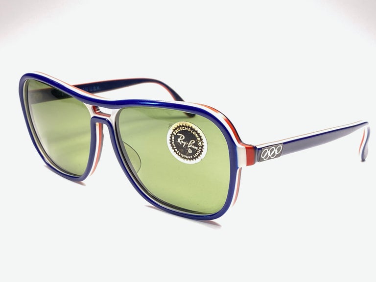 Ray Ban Vintage B&L Stateside Blue Red White RB3 Green Sport Lens ...