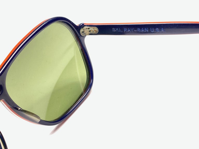 Ray Ban Vintage B&L Stateside Blue Red White RB3 Green Sport Lens ...