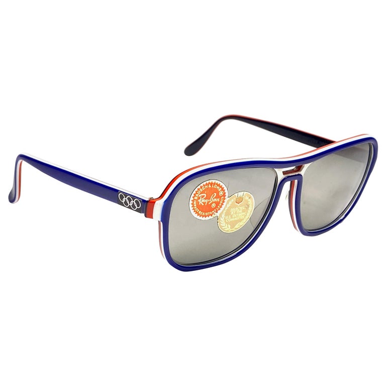 Ray Ban Vintage B&L Stateside Blue Red White Sport Lenses Sunglasses US ...