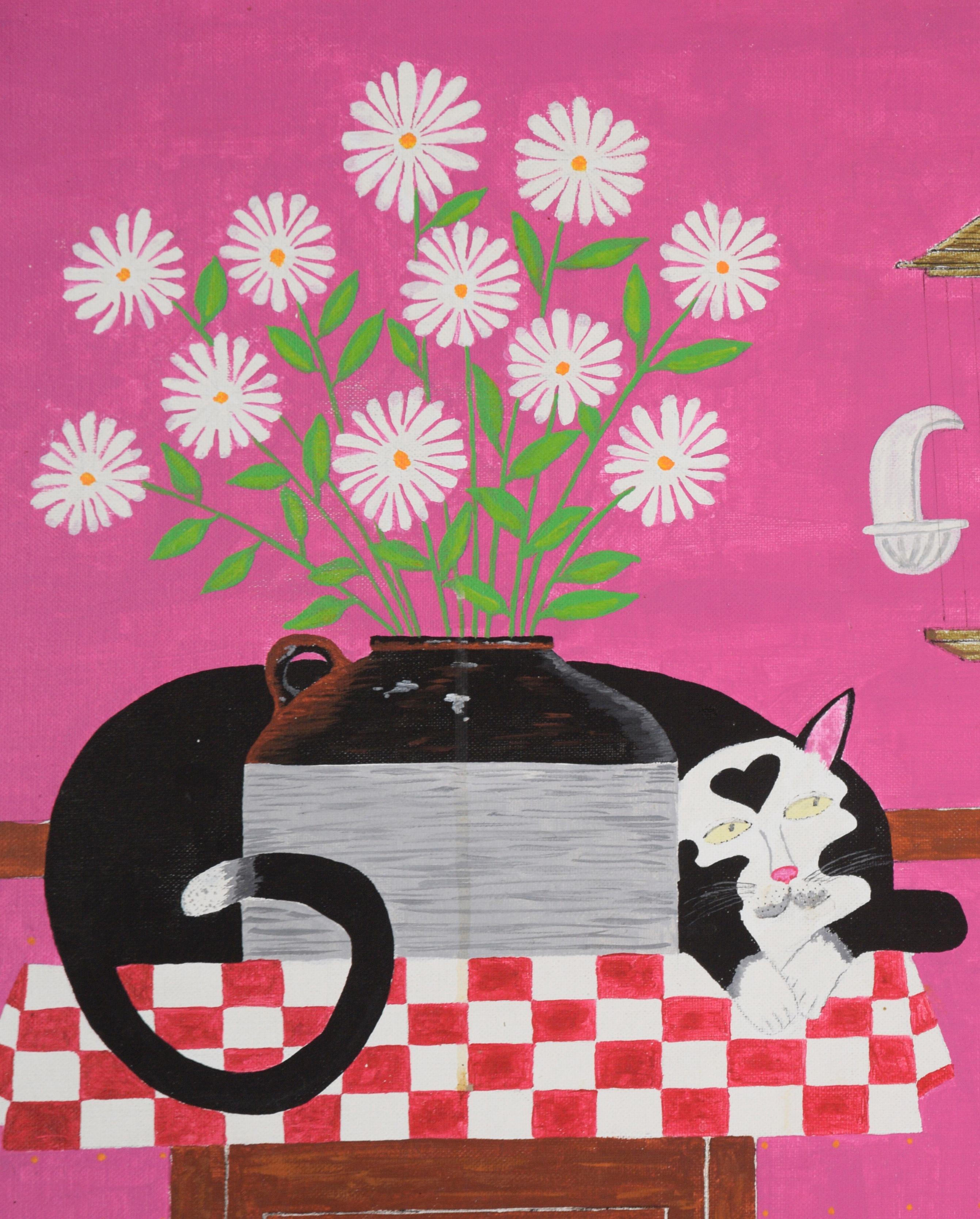 Ray Barajas - Art Deco Style of the Cat Daydreaming of the Birds in the ...