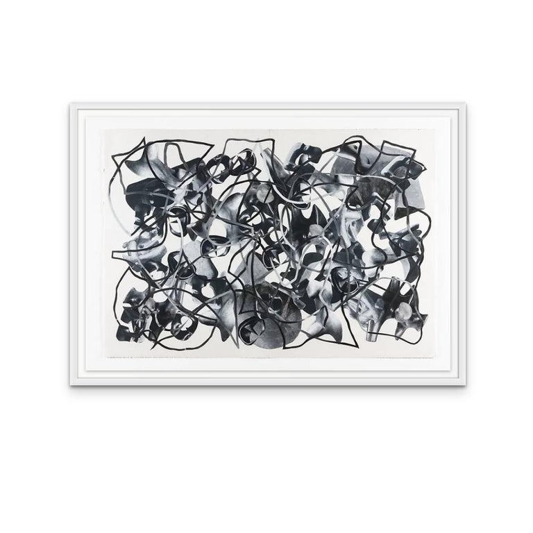 Ray Beldner - Whatever a Sun, Abstract Black and White Collage on Paper ...