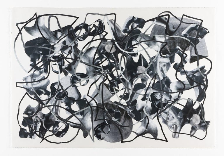 Ray Beldner - Whatever a Sun, Abstract Black and White Collage on Paper ...