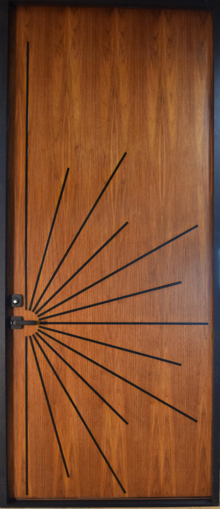 Ray Burst Single Entry Door with Radial Walnut at 1stDibs | radial door ...