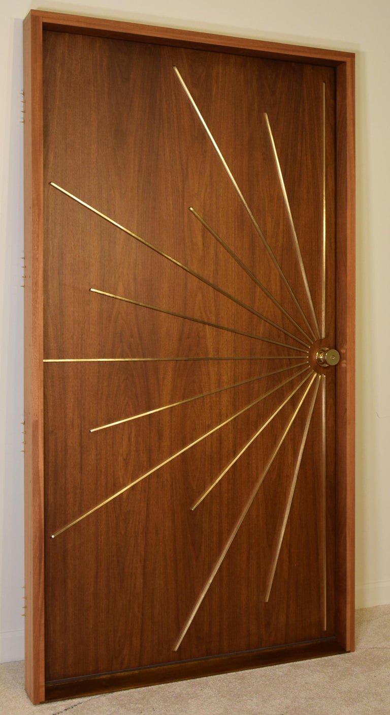 Ray Burst Single Entry Door with Radial Walnut at 1stDibs | radial door ...