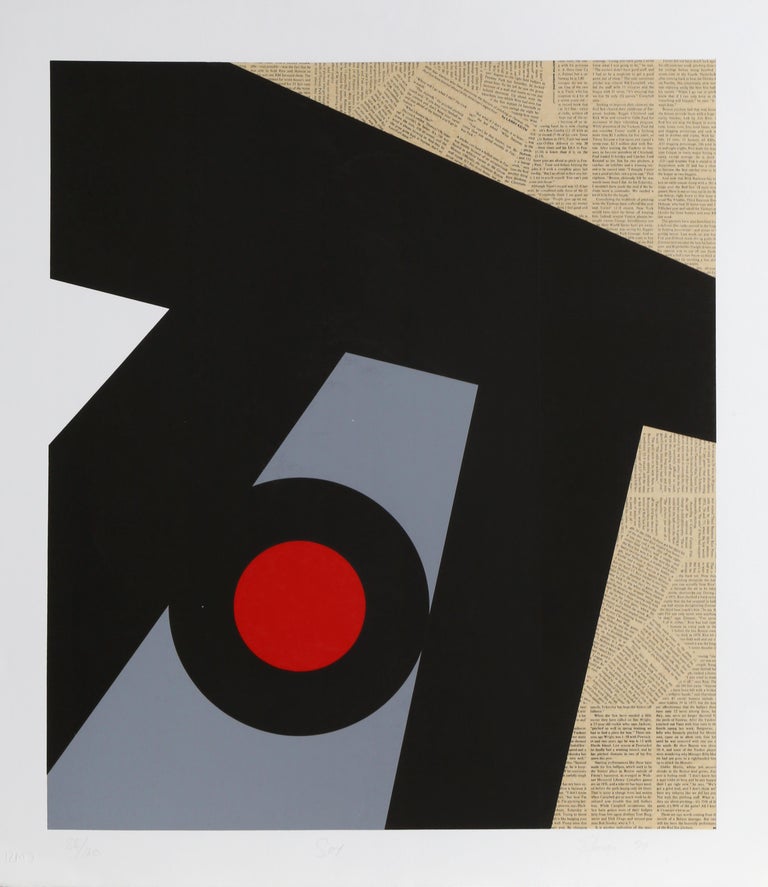 Ray Elman - Sox, Abstract Silkscreen and Collage by Ray Elman For Sale ...
