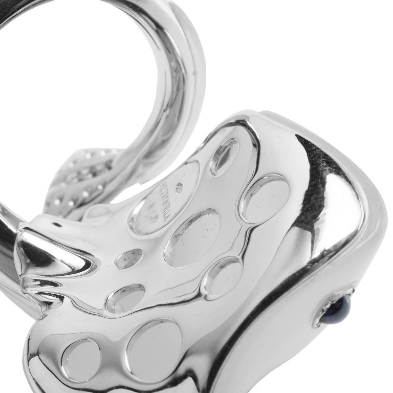 Ray Fish White Diamond Blue Sapphire Milky Quartz 18Kt Gold Ring Made ...