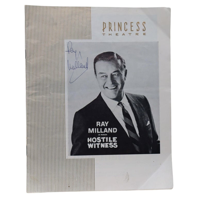Ray Milland autographed programme For Sale at 1stDibs