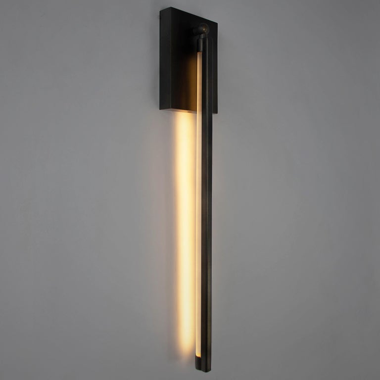 Ray Slim Wall Sconce, Round Rod Acrylic Diffuser For Sale at 1stDibs