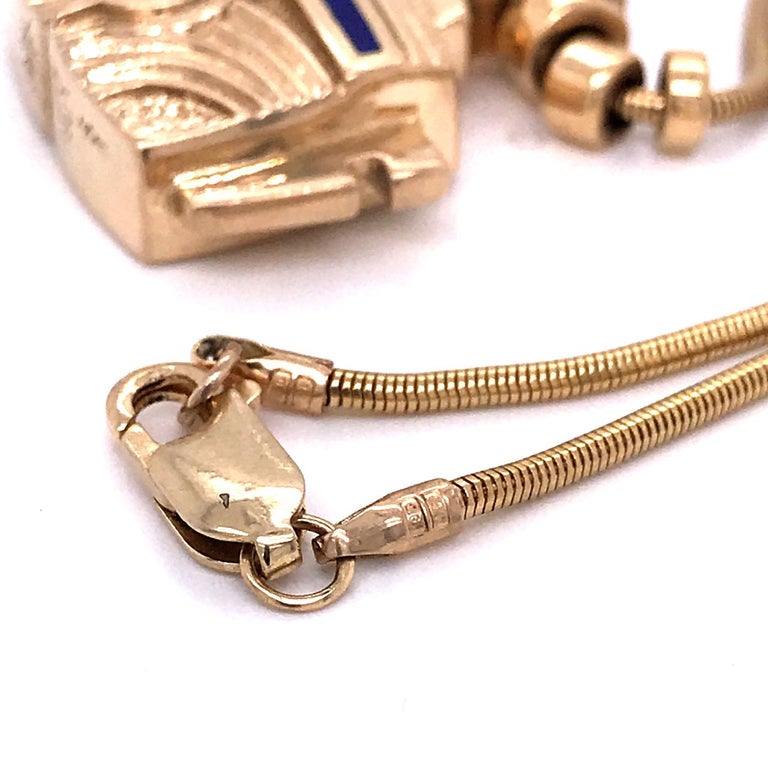 Ray Tracey Knifewing Navajo 14 Karat Gold and Enamel Split Pendant ...