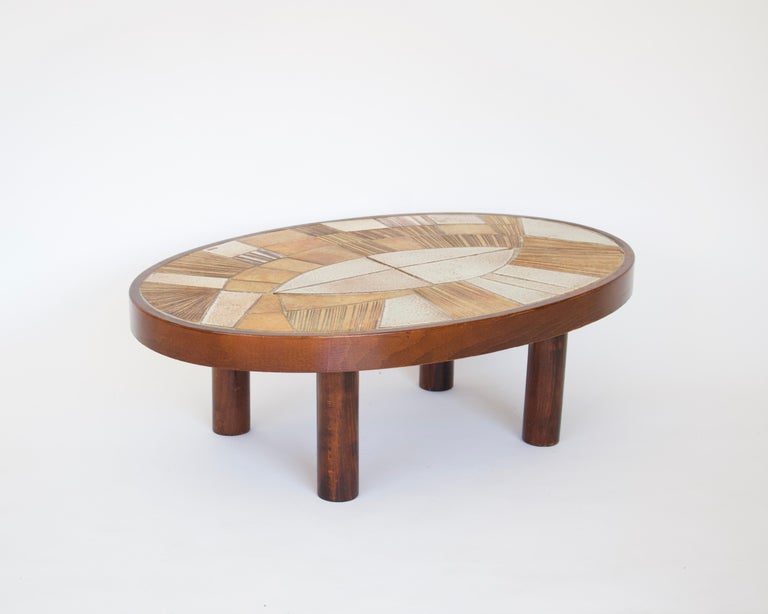 Raymond Le Duc French Ceramic Coffee Table Vallauris, circa 1960 at 1stDibs