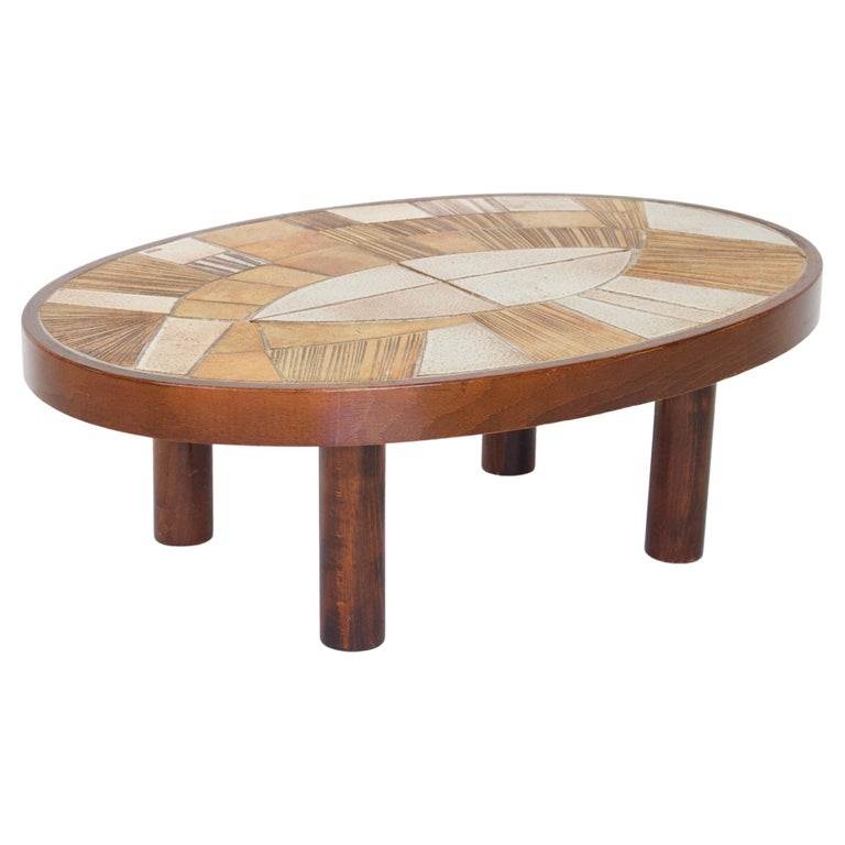 Raymond Le Duc French Ceramic Coffee Table Vallauris, circa 1960 at 1stDibs