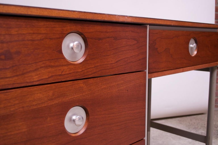 Raymond Loewy for Hill-Rom Single Pedestal Student Desk For Sale at ...