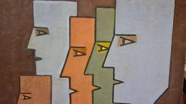 Raymond Mauchamps 'XX-XXI' Composition Aux 5 Visages For Sale at 1stDibs