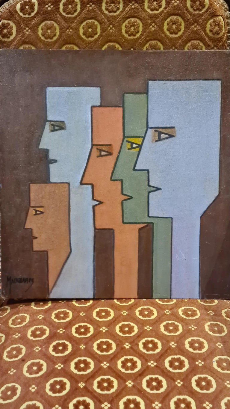 Raymond Mauchamps 'XX-XXI' Composition Aux 5 Visages For Sale at 1stDibs