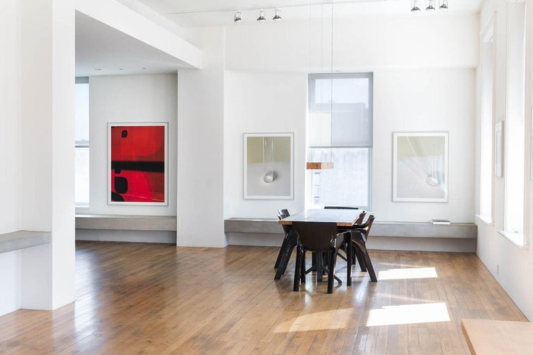Raymond Meier - Red Window ( artist framed ) - large scale abstract ...
