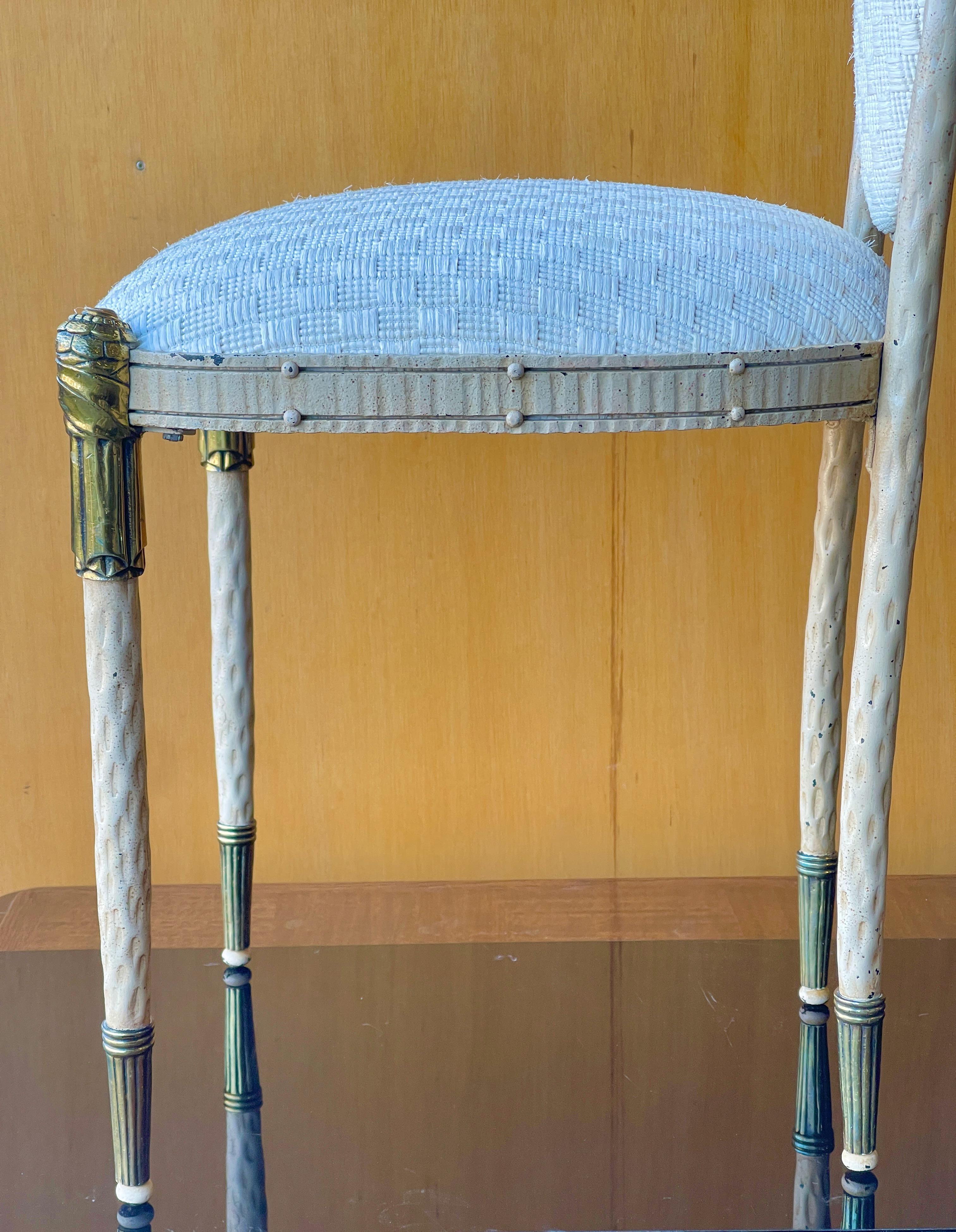 Raymond Subes Attributed Art Deco Chair Fer Forge and Gilt Bronze at ...