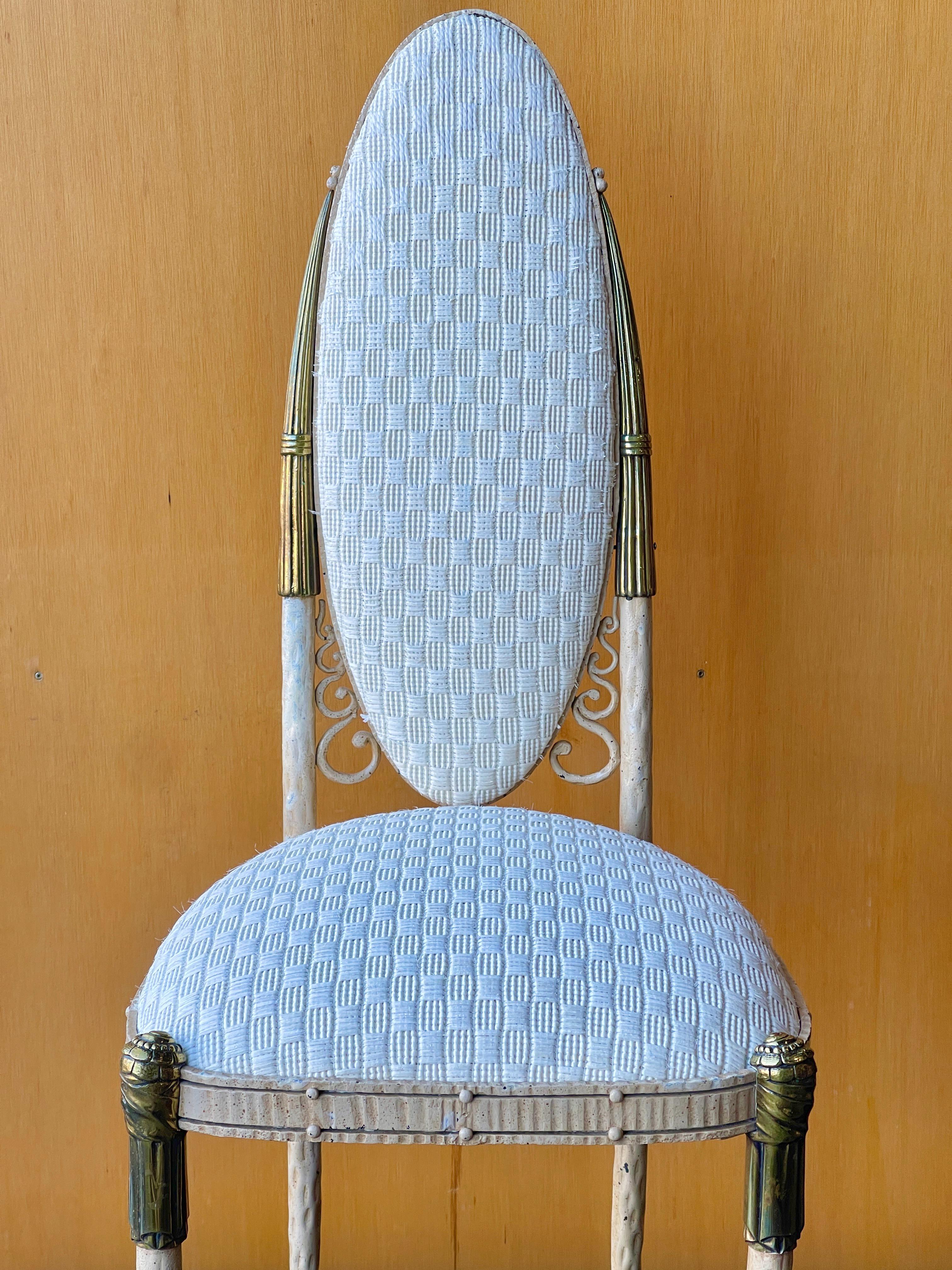 Raymond Subes Attributed Art Deco Chair Fer Forge and Gilt Bronze at ...