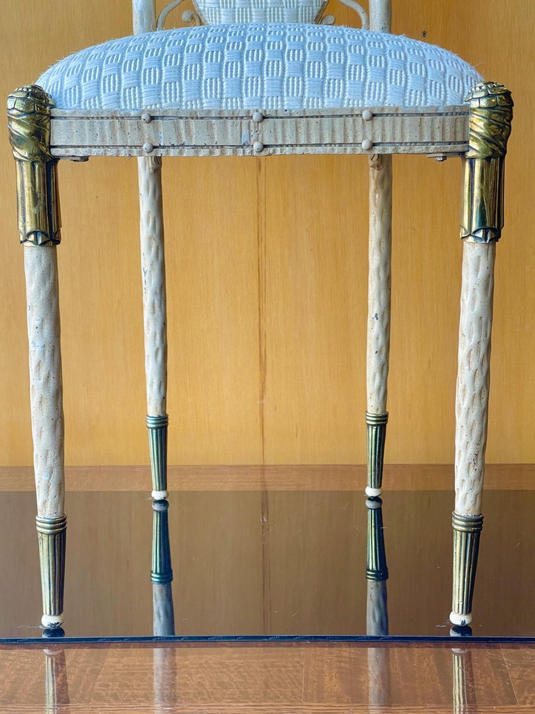 Raymond Subes Attributed Art Deco Chair Fer Forge and Gilt Bronze For ...