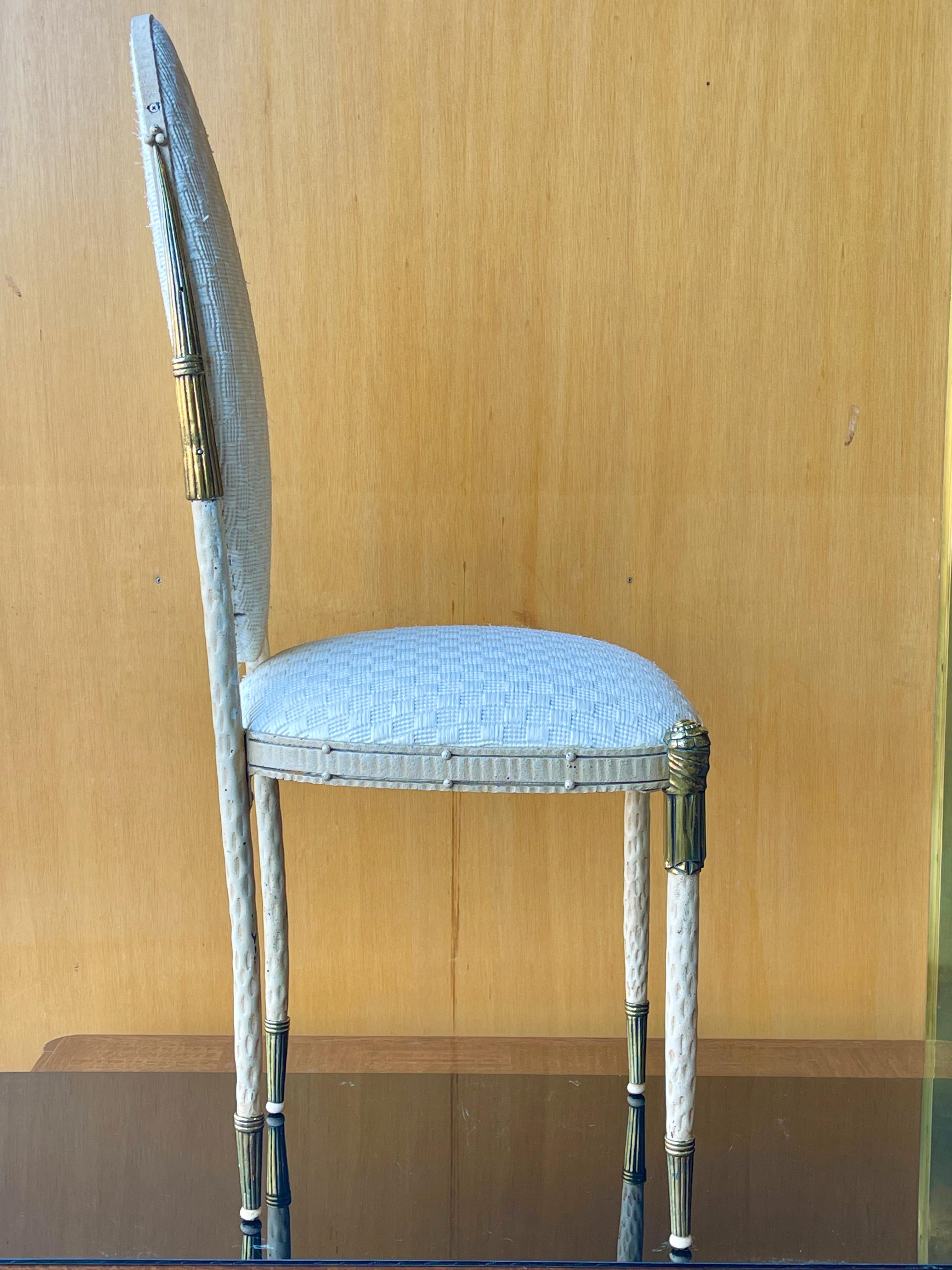 Raymond Subes Attributed Art Deco Chair Fer Forge and Gilt Bronze at ...