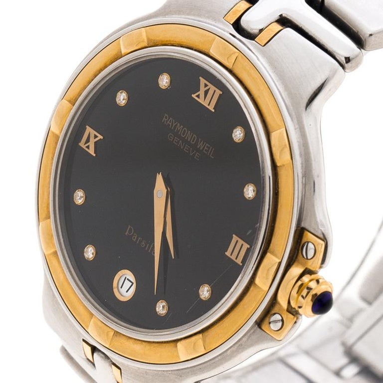 Raymond Weil Black Gold Plated Stainless Steel Parsifal 9190 Women ...