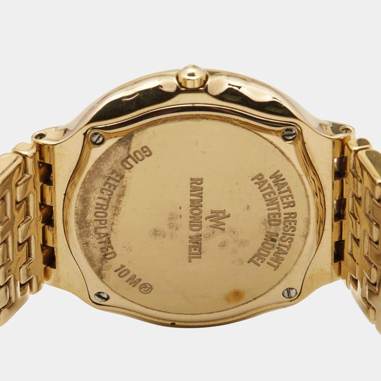 Raymond Weil Mother Of Pearl Crystal Gold Plated 4802 Wristwatch 33 mm ...