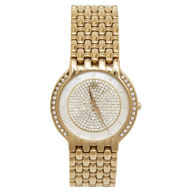Raymond Weil Mother Of Pearl Crystal Gold Plated 4802 Wristwatch 33 mm ...