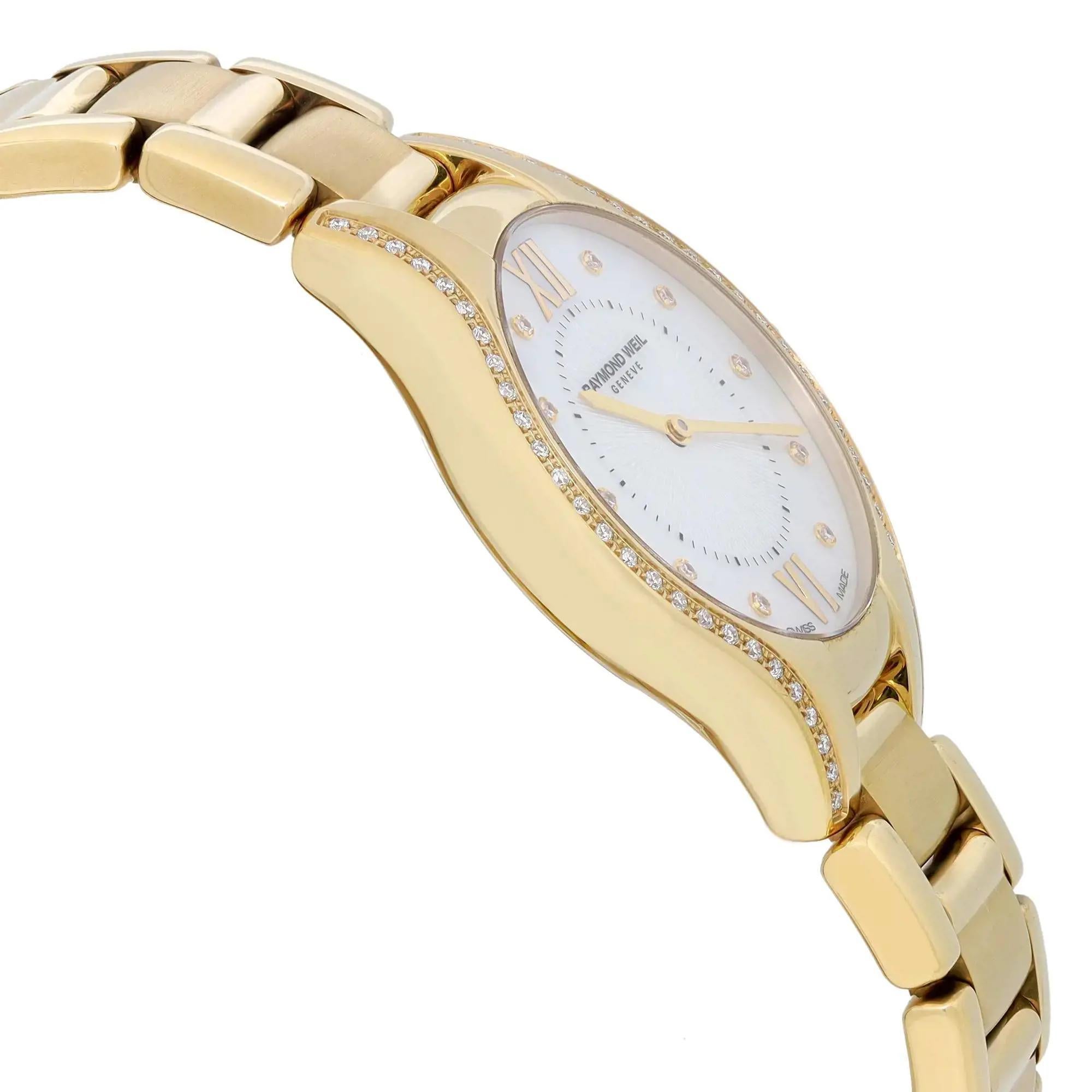 Raymond Weil Noemia Diamonds Steel MOP Dial Quartz Ladies Watch 5132-PS-00985 at 1stDibs