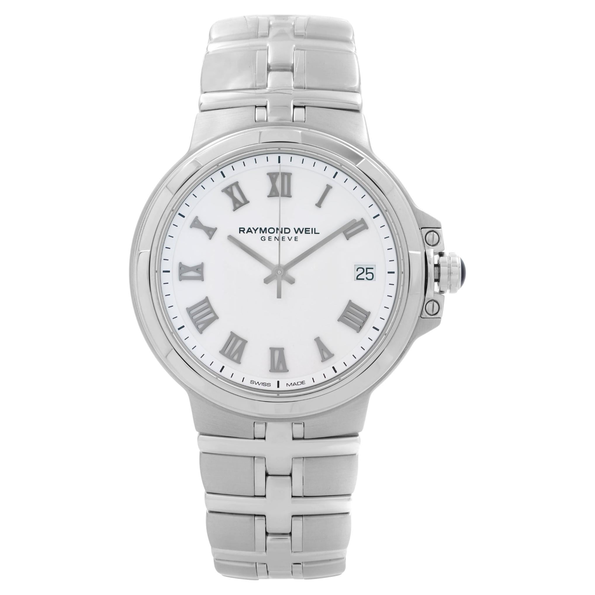 Raymond Weil Parsifal White Roman Dial Steel Quartz Ladies Watch 8810 ...