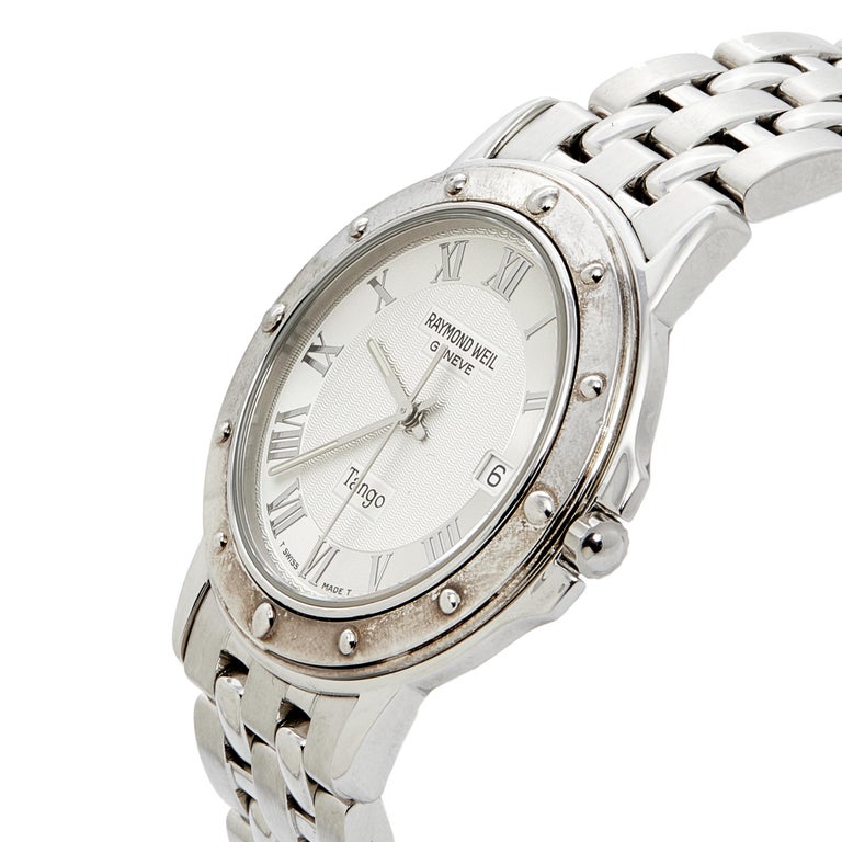 Raymond Weil Silver Stainless Steel Tango 5560 Men's Wristwatch 36 mm ...