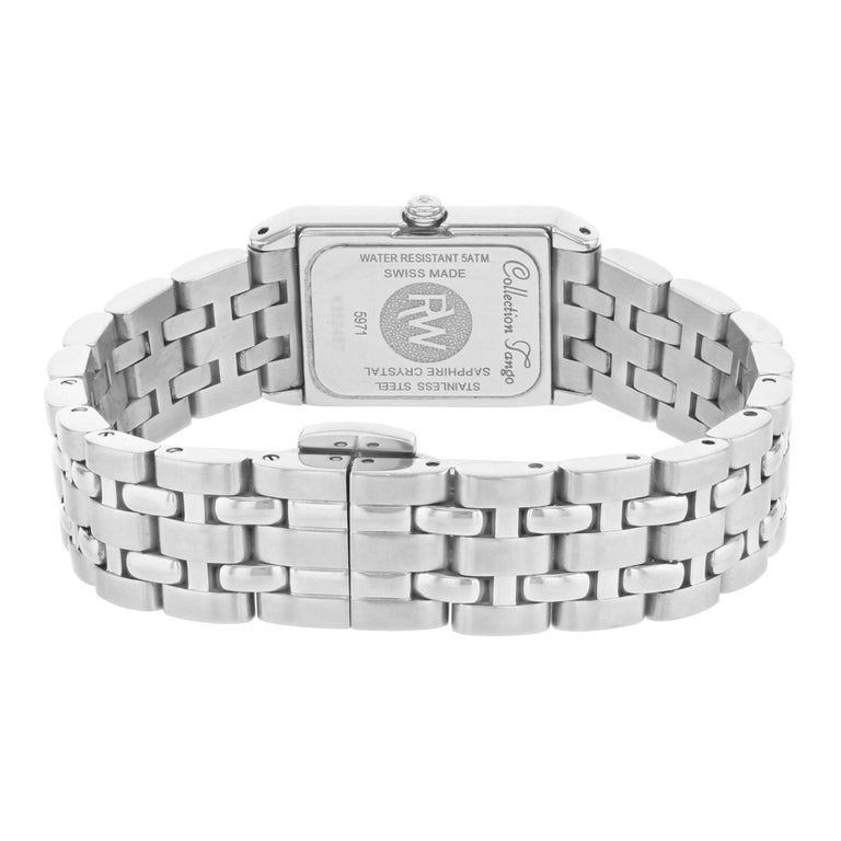 Raymond Weil Tango MOP Rectangle Dial Steel Quartz Ladies Watch 5971-ST ...