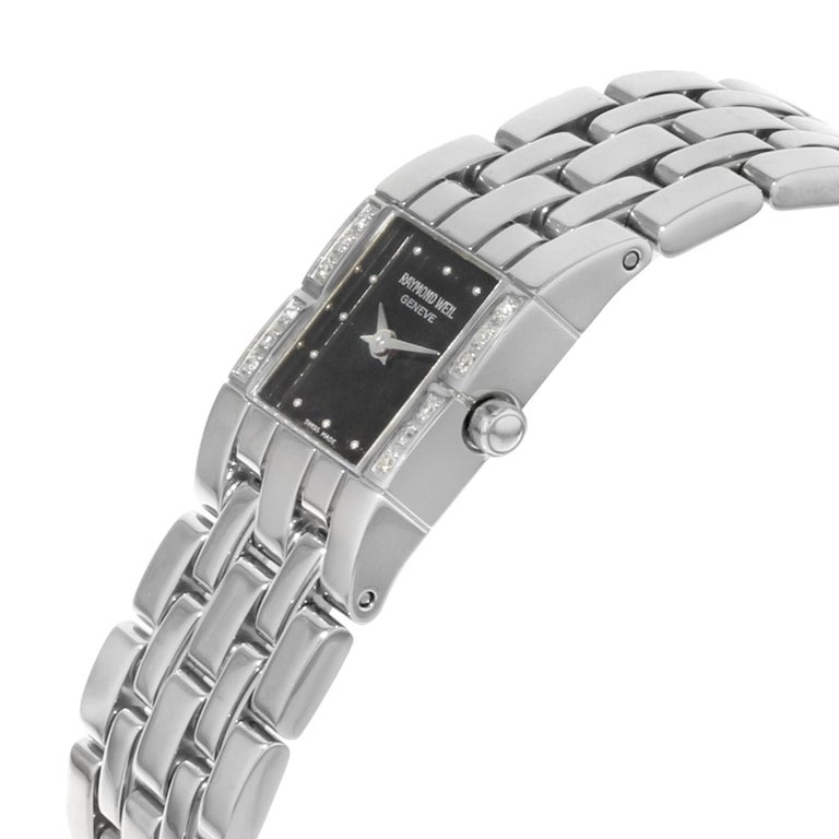 Raymond Weil Tema Diamonds Square Steel Quartz Ladies Watch 5886-DB-BK ...