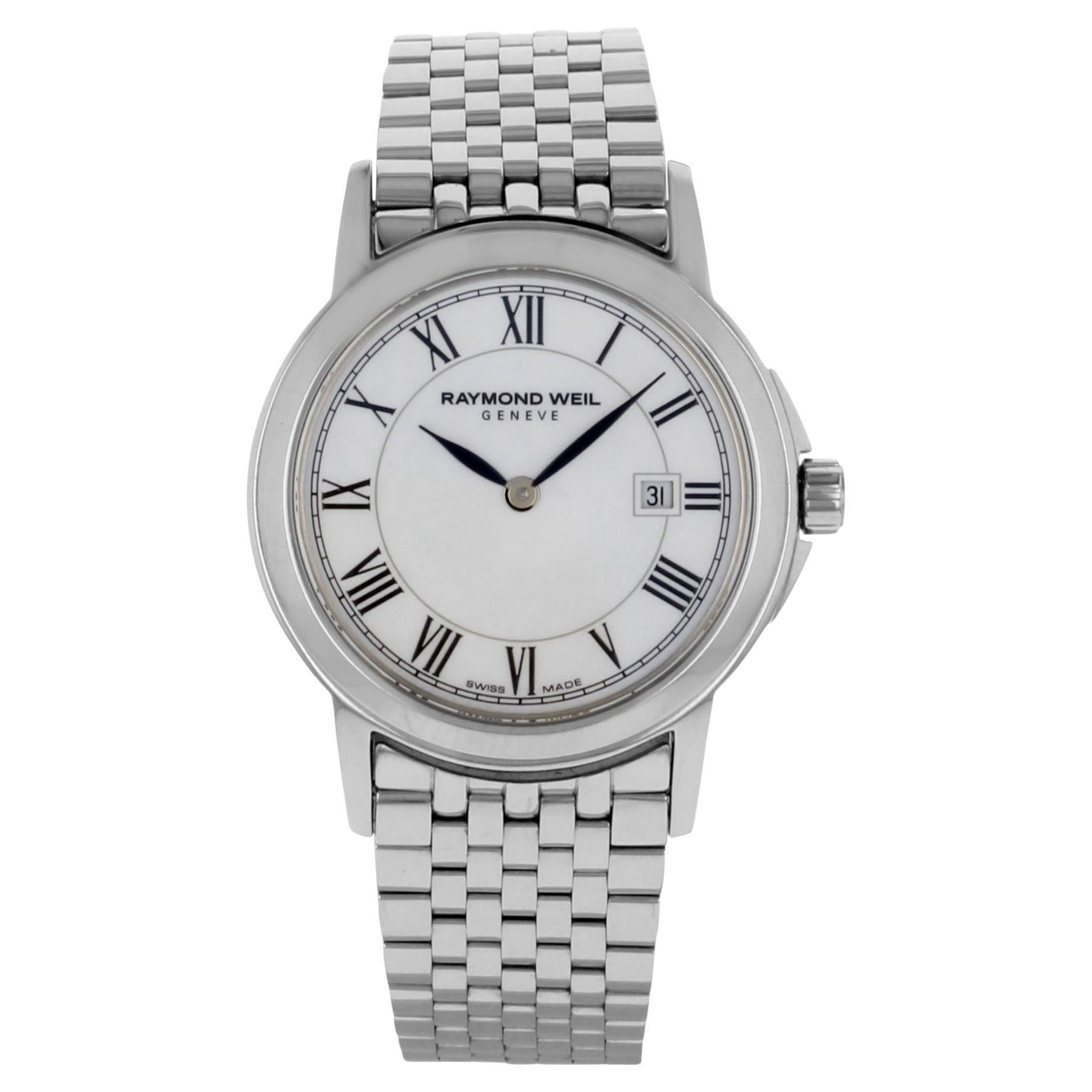 Raymond Weil Parsifal White Roman Dial Steel Quartz Ladies Watch 8810 ...