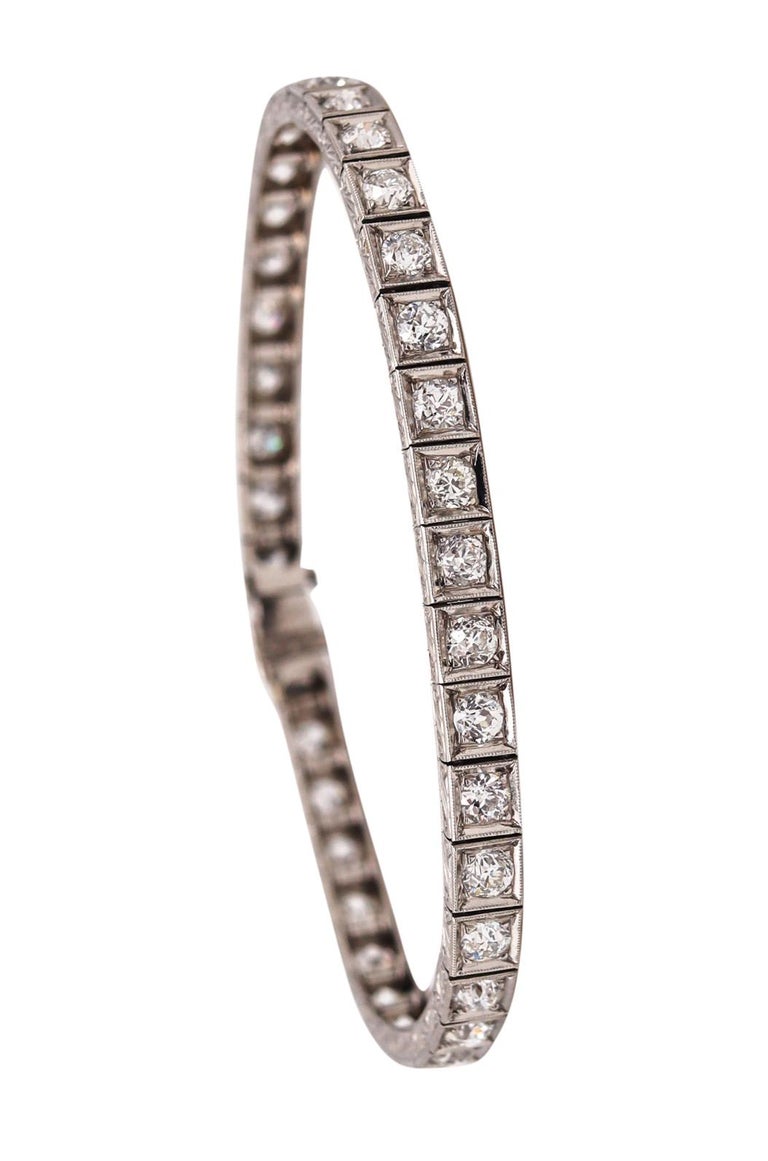 Raymond Yard 1940 Deco Retro Convertible Bracelet Platinum with 5.85 Ct ...