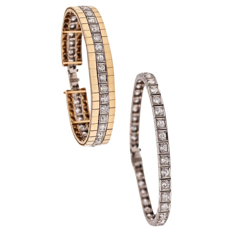 Raymond Yard 1940 Deco Retro Convertible Bracelet Platinum with 5.85 Ct ...