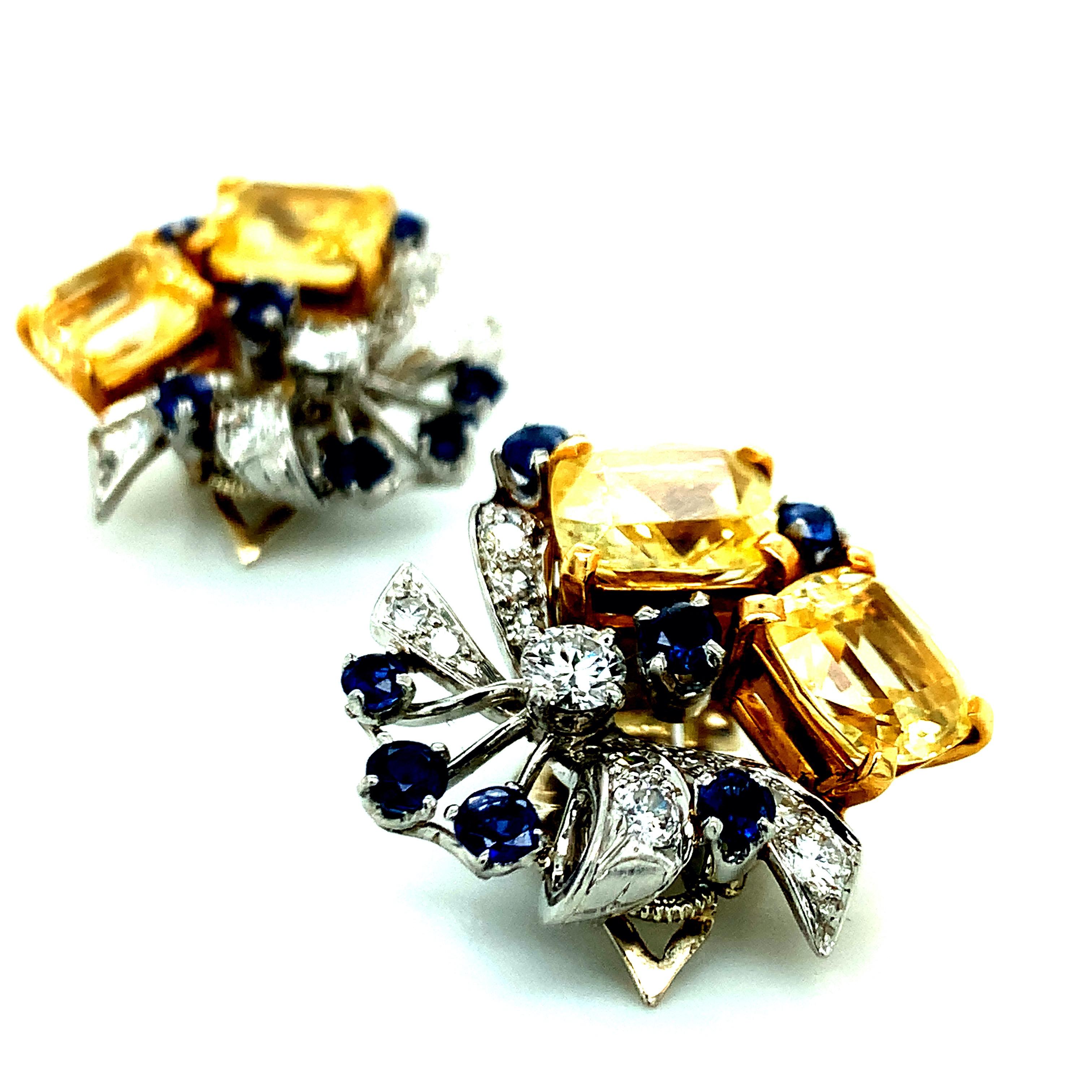 Raymond Yard Diamond Sapphire Ear Clips at 1stDibs | raymond zard, a ...