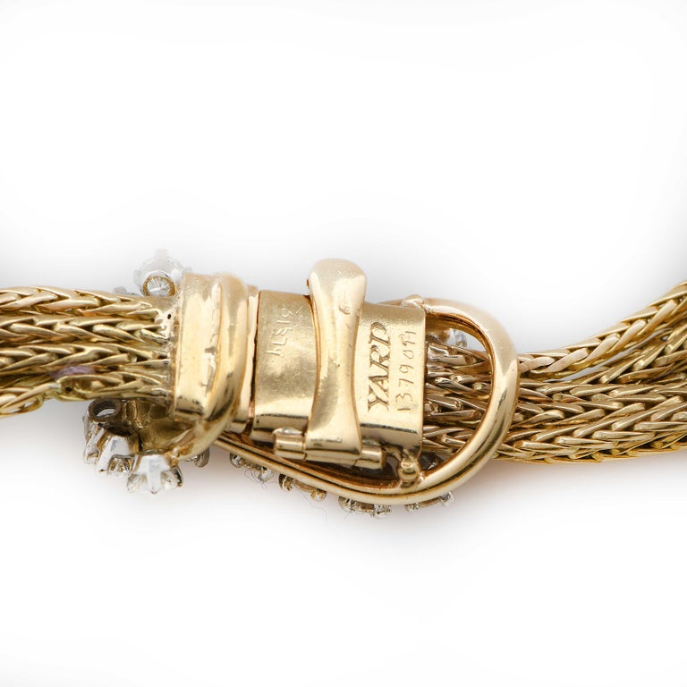 Raymond Yard Strand Diamond Necklace circa 1950 in 18 Karat Yellow Gold ...