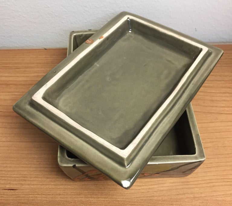 Raymor Ceramic Drip Glaze Box For Sale at 1stDibs