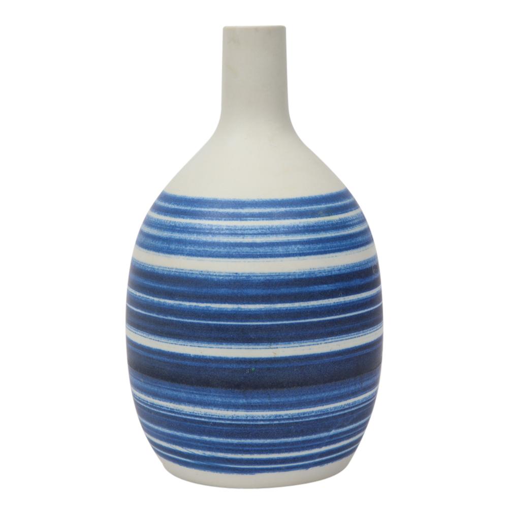 Raymor Vase, Ceramic, Stripes, Blue, White, Signed For Sale at 1stDibs ...