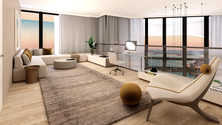 Reading Lounge Chair Upholstered in Leather with Headrest, Cream and ...