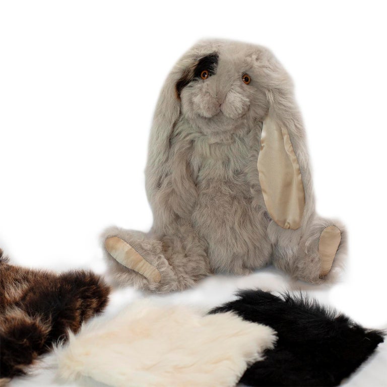 Real Toscana Sheep Black Fur Rabbit Toy For Sale at 1stDibs | real fur toys