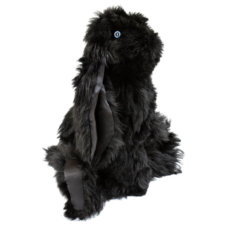 Real Toscana Sheep Black Fur Rabbit Toy For Sale at 1stDibs | real fur toys