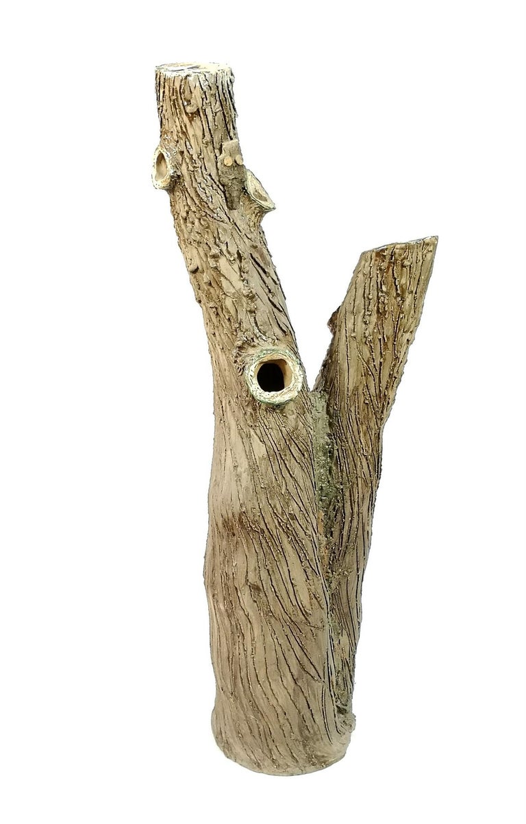 Realistic Massive Ceramic Tree Trunk Decorative Planter, 1970's For ...