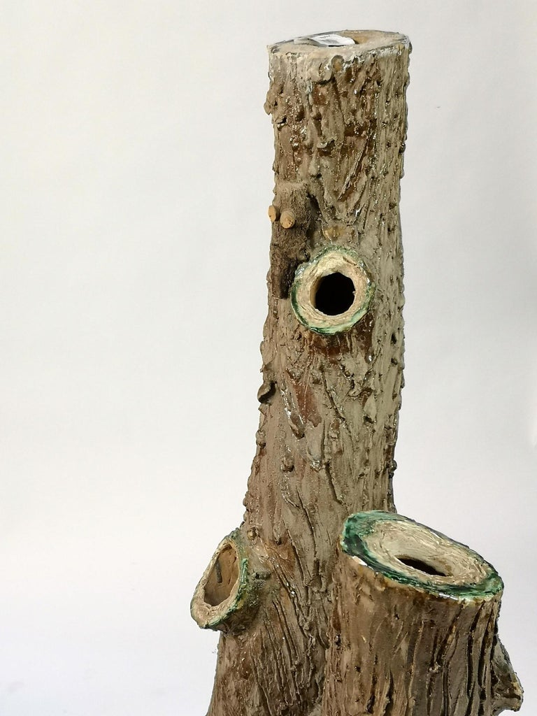 Realistic Massive Ceramic Tree Trunk Decorative Planter, 1970's For ...