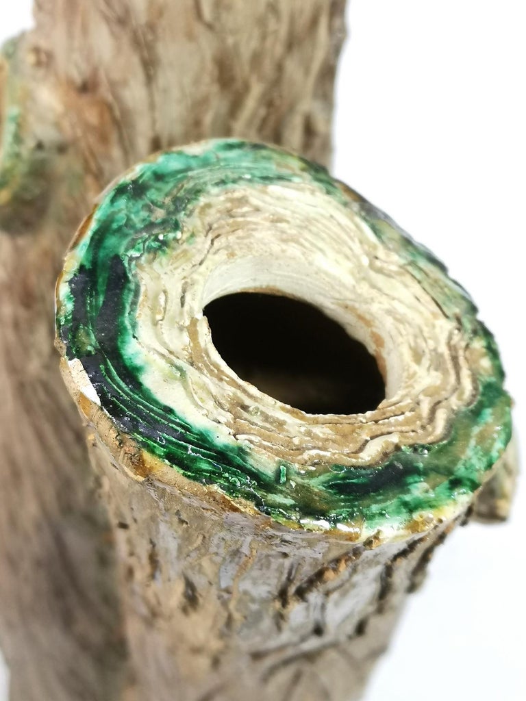 Realistic Massive Ceramic Tree Trunk Decorative Planter, 1970's For ...