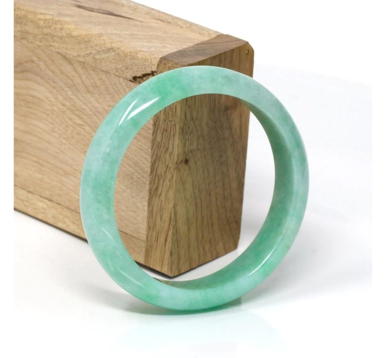 RealJade Classic Bangle Genuine Burmese Apple Green Jadeite Jade Bangle ...