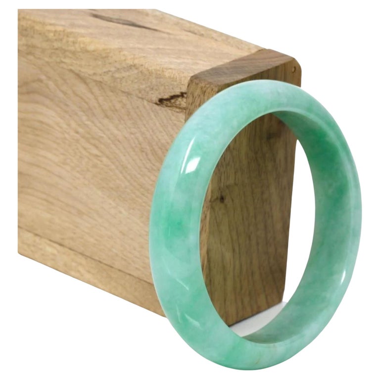 RealJade Classic Bangle Genuine Burmese Apple Green Jadeite Jade Bangle Bracelet For Sale at 1stDibs
