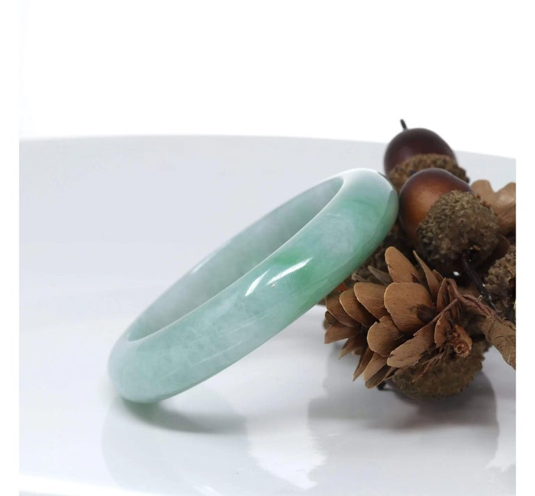 RealJade Classic Bangle Genuine Burmese High-End Green Jadeite Bangle ...