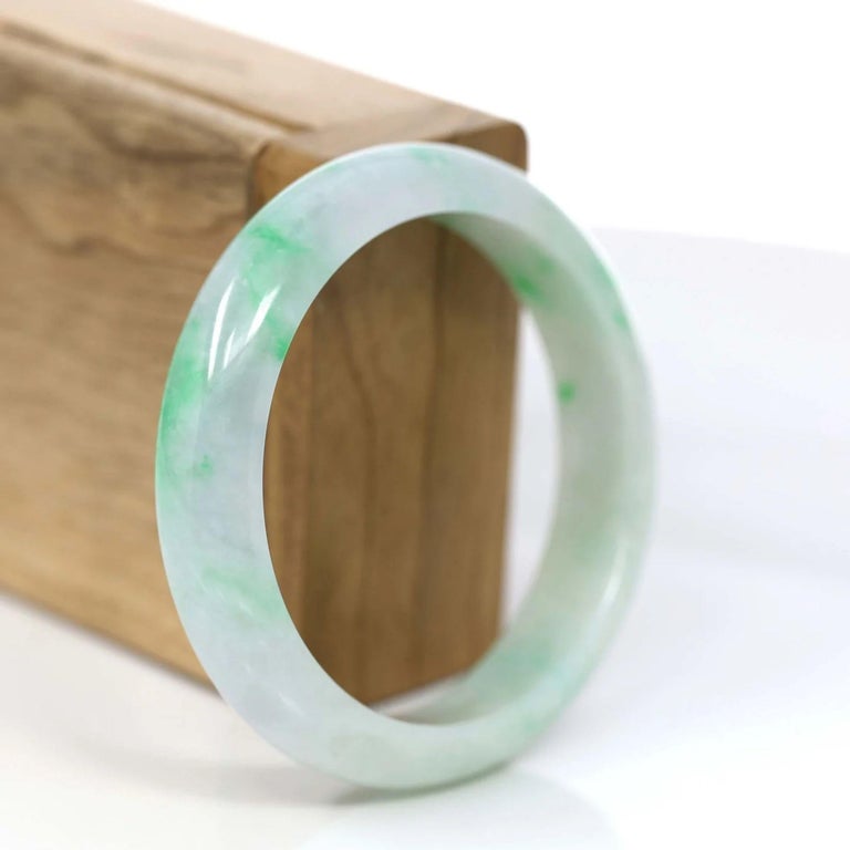 RealJade Co. Classic Bangle Genuine Jadeite Green Bangle Bracelet For ...