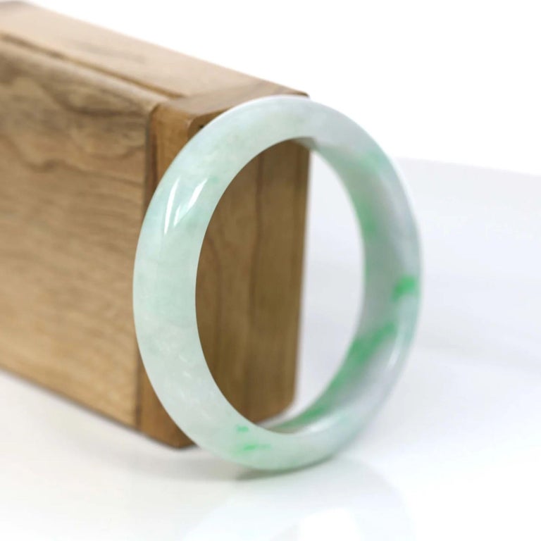 RealJade Co. Classic Bangle Genuine Jadeite Green Bangle Bracelet For ...